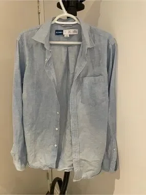 Old Navy | Shirts | Old Navy Light Blue Linen Blend Shirt M | Poshmark